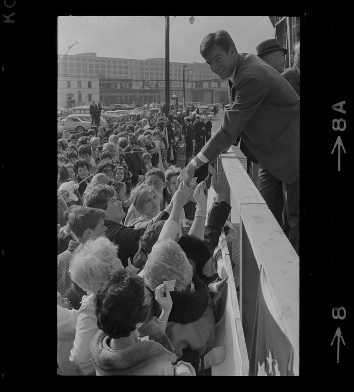 Jim Lonborg signing autographs at homecoming of U. S. S. Boston at ...