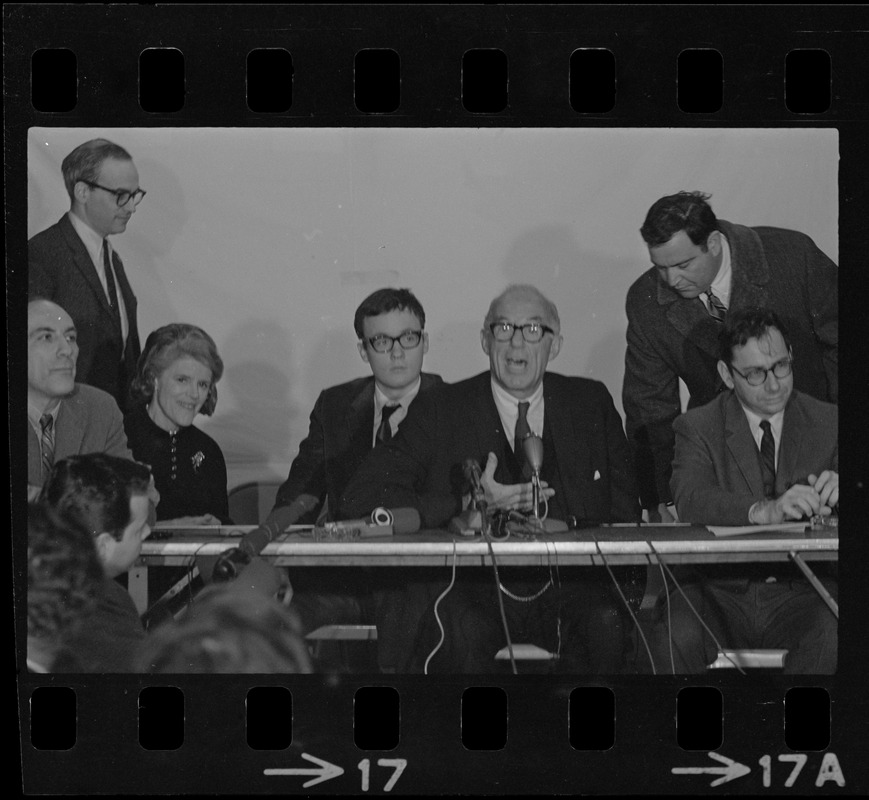 Mitchell Goodman, Jane Spock, Michael Ferber, Benjamin Spock, and ...