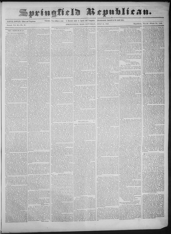 Springfield Republican. July 31, 1847 - Digital Commonwealth