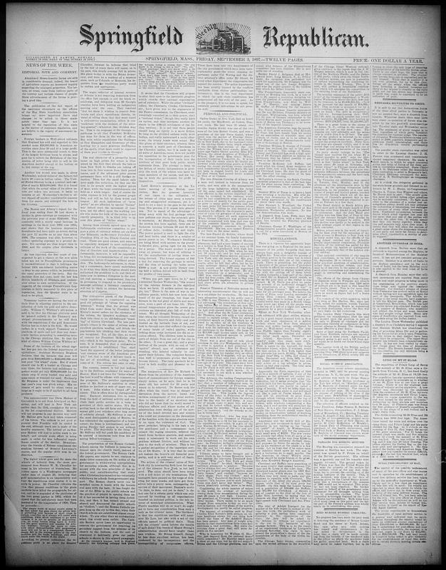 Springfield Weekly Republican. September 03, 1897 - Digital Commonwealth
