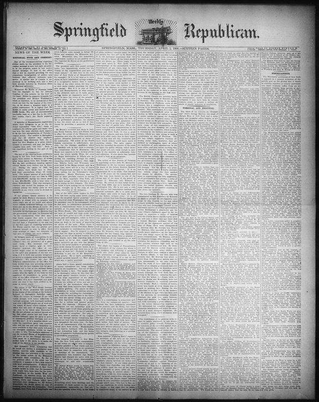 Springfield Weekly Republican. April 02, 1908 - Digital Commonwealth
