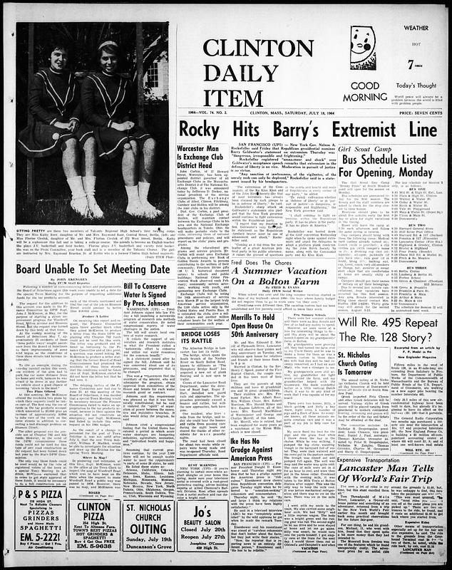Clinton Daily Item. July 18, 1964 - Digital Commonwealth