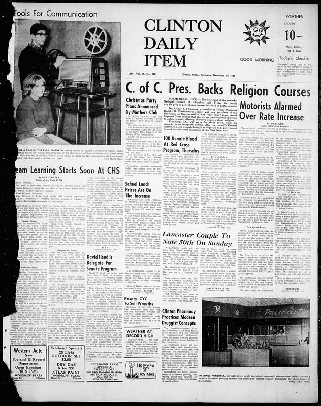 Clinton Daily Item. December 10, 1966 - Digital Commonwealth