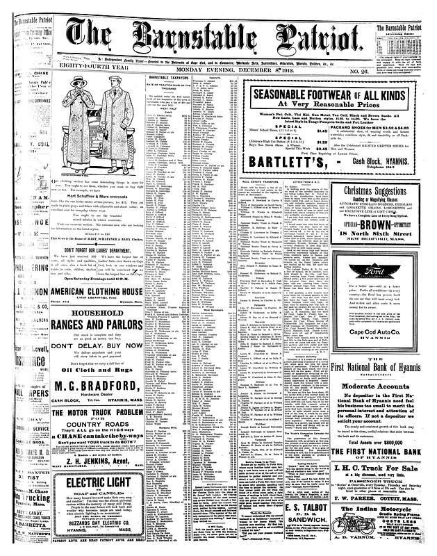 Barnstable Patriot. December 08, 1913 - Digital Commonwealth