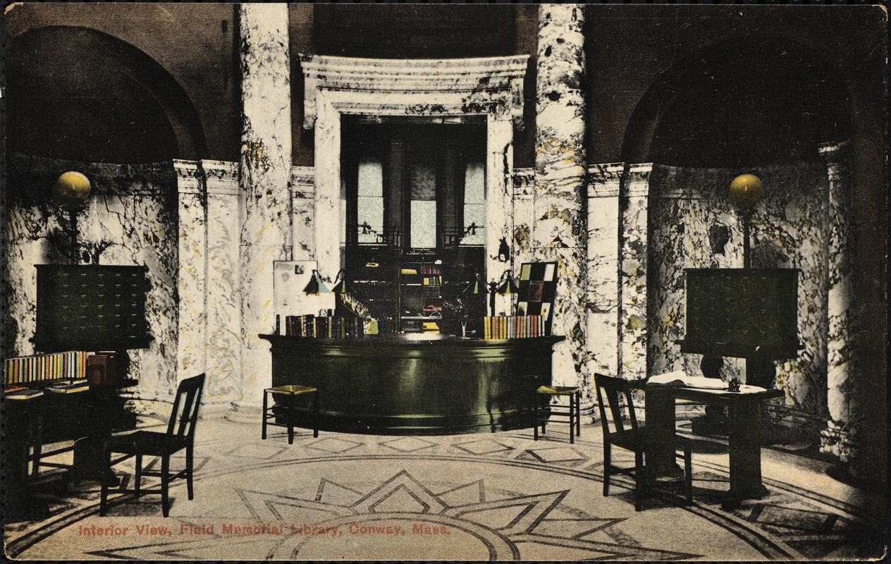 Interior view, Field Memorial Library, Conway, Mass. - Digital Commonwealth