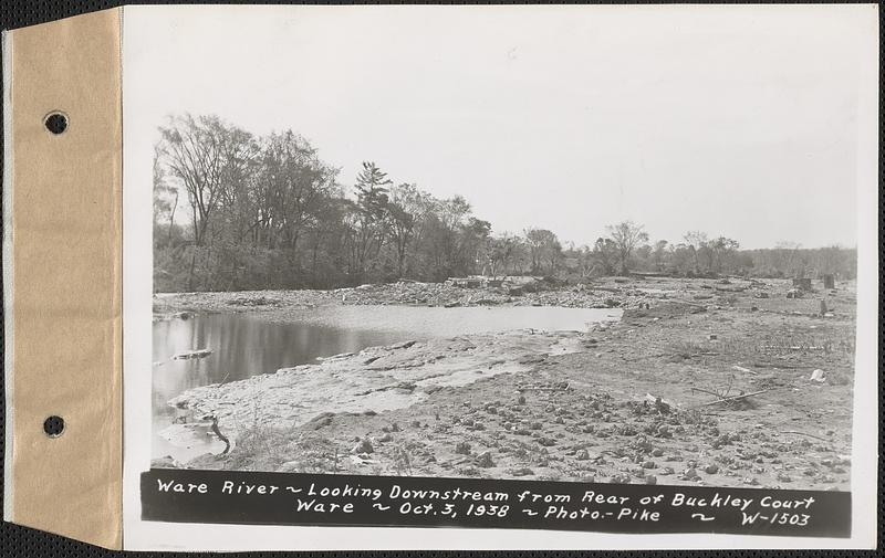 Ware River, looking downstream from rear of Buckley Court, Ware, Mass ...