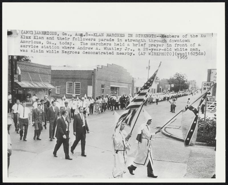 Klan Marches in Strength--Members of the Ku Klux Klan and their ...