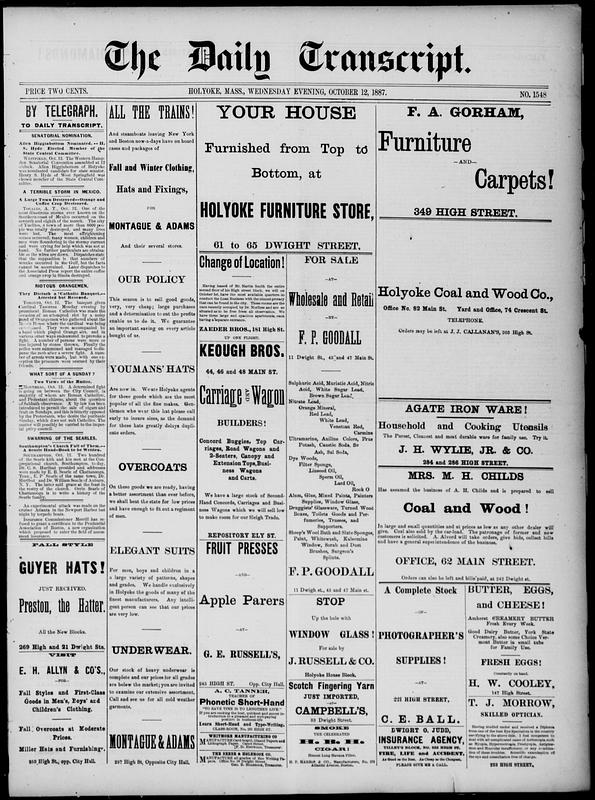 The Daily Transcript. October 12, 1887 - Digital Commonwealth