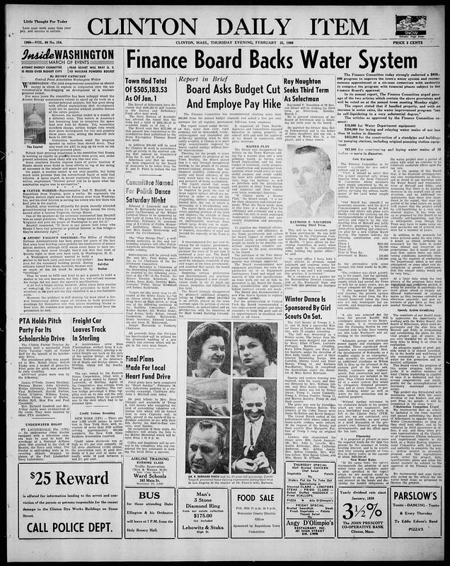 Clinton Daily Item. February 25, 1960 - Digital Commonwealth