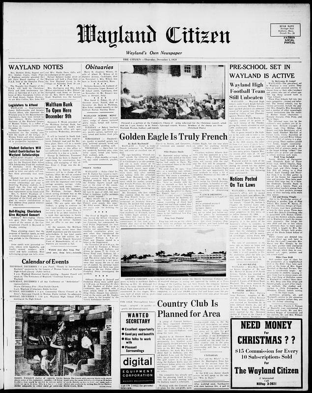 The Wayland Citizen. December 03, 1959 - Digital Commonwealth