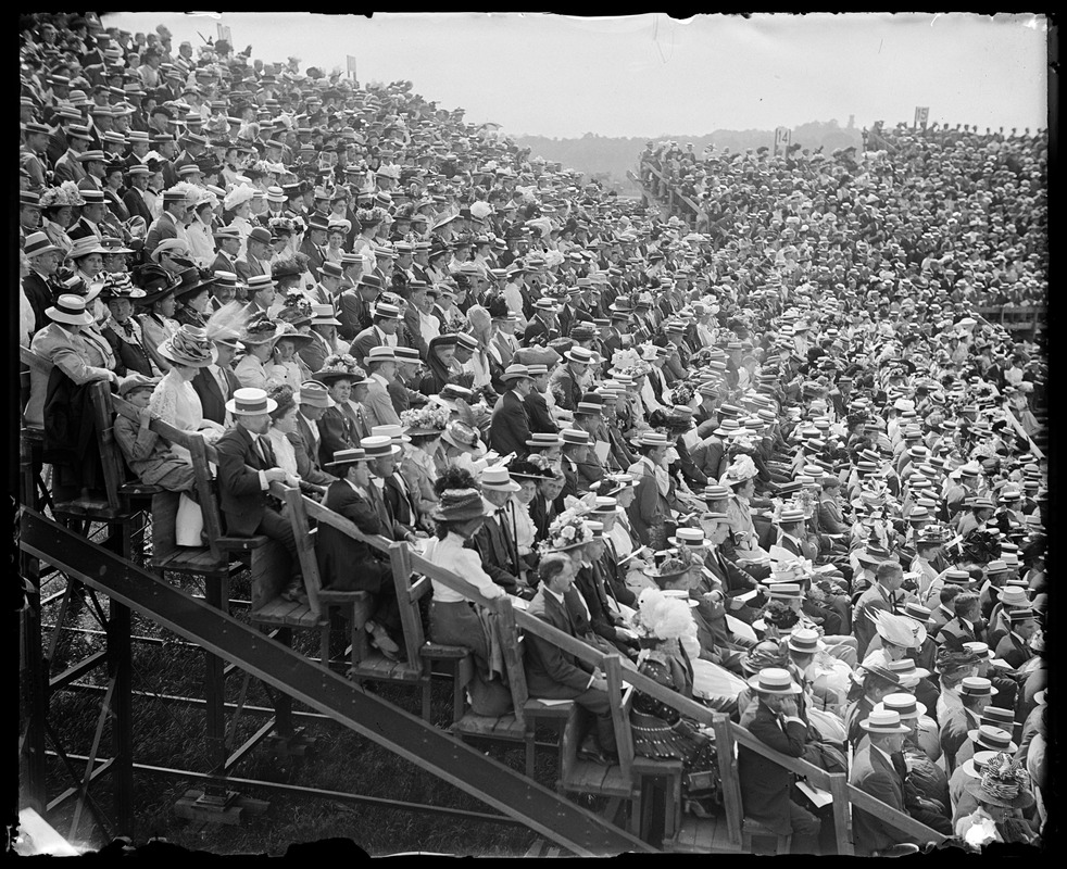 Large crowds in stands - Digital Commonwealth