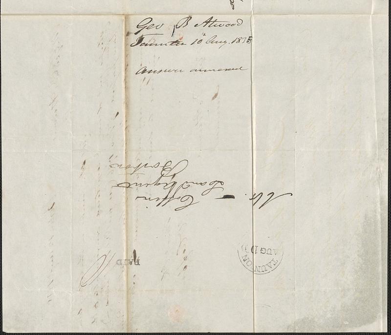 George B. Atwood to George Coffin, 10 August 1835 - Digital Commonwealth