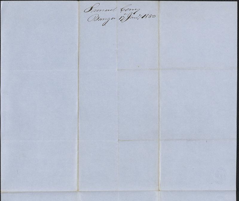 Samuel Cony to George Coffin, 17 January 1850 - Digital Commonwealth