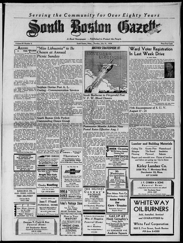 South Boston Gazette, July 31, 1958 - Digital Commonwealth