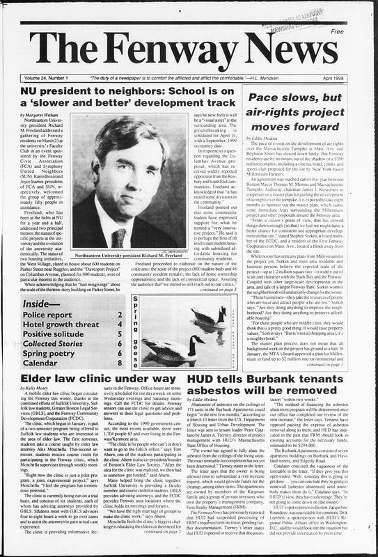 The Fenway News. April 01, 1998 - Digital Commonwealth