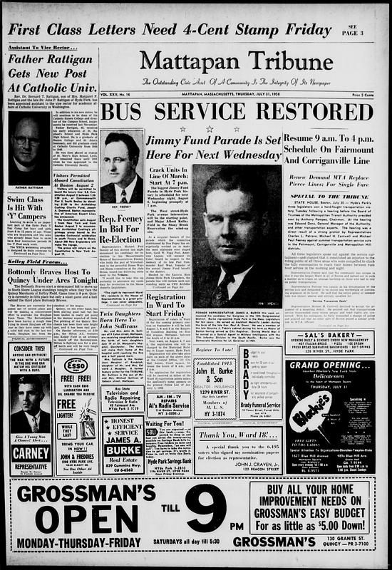 Mattapan Tribune. July 31, 1958 - Digital Commonwealth