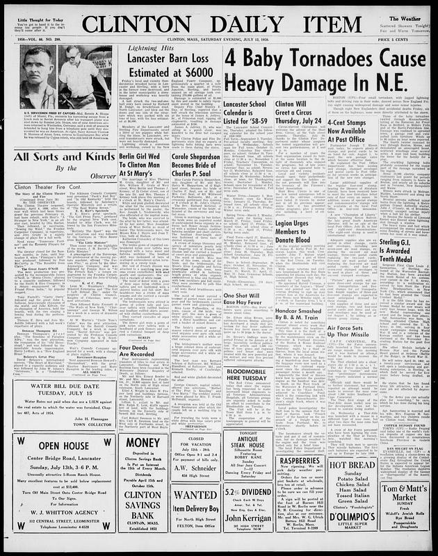 Clinton Daily Item. July 12, 1958 - Digital Commonwealth