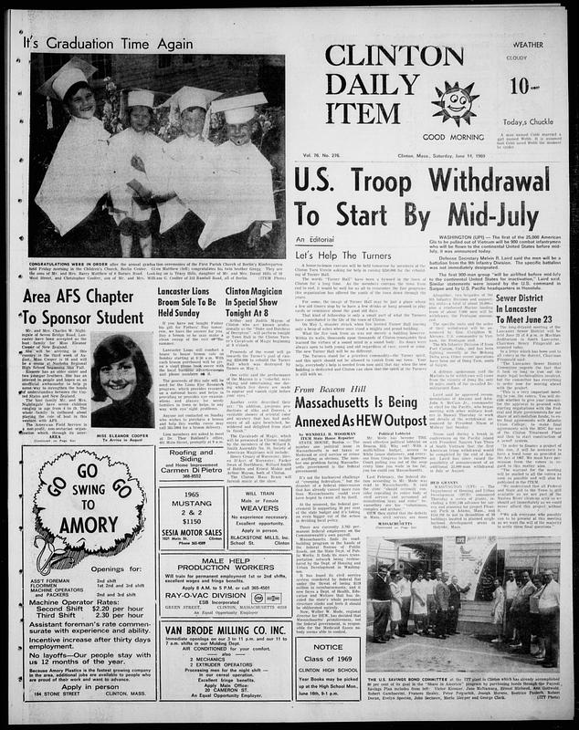 Clinton Daily Item. June 14, 1969 - Digital Commonwealth