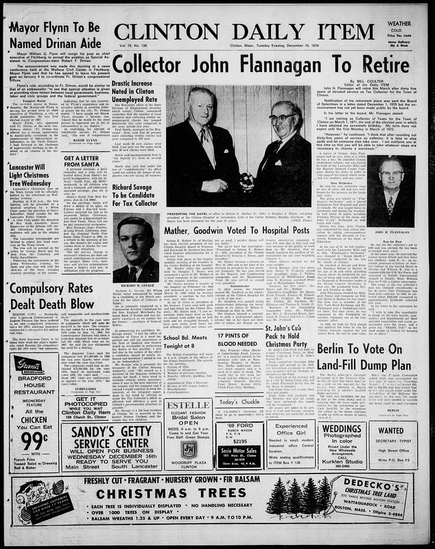 Clinton Daily Item. December 15, 1970 - Digital Commonwealth