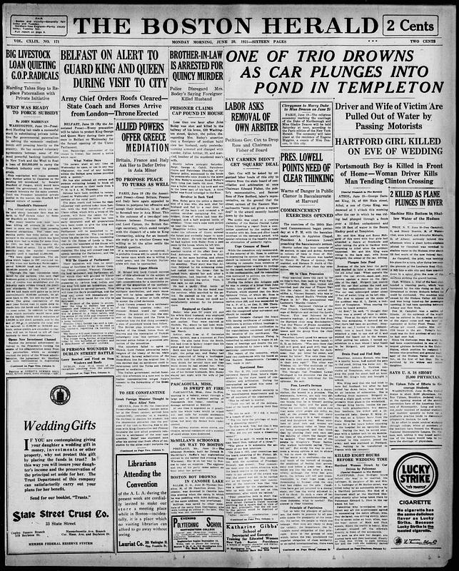 Boston Herald. June 20, 1921 - Digital Commonwealth
