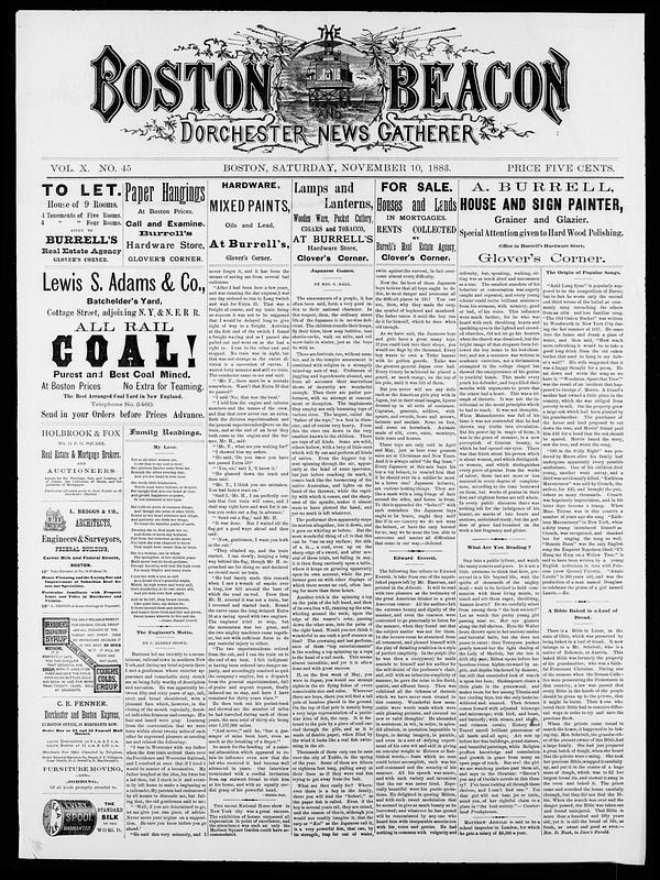 The Boston Beacon and Dorchester News Gatherer, November 10, 1883 ...