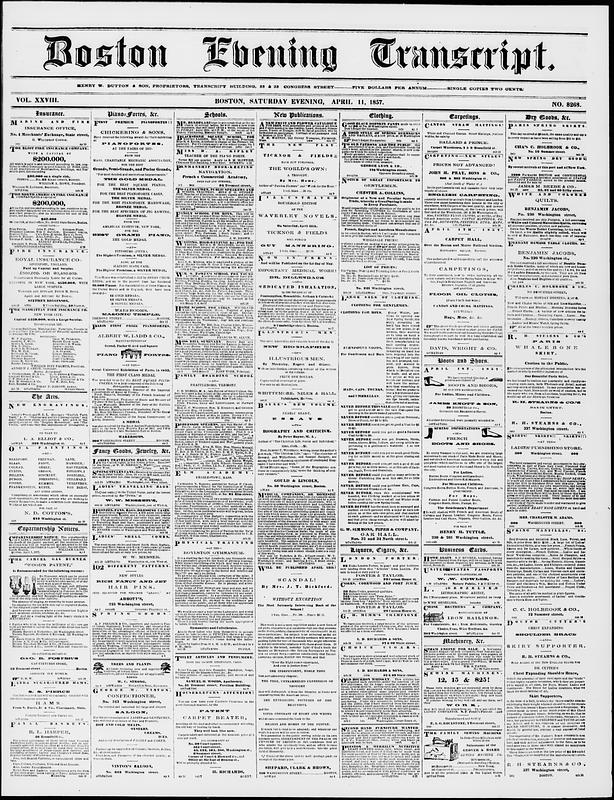Boston Evening Transcript. April 11, 1857 - Digital Commonwealth