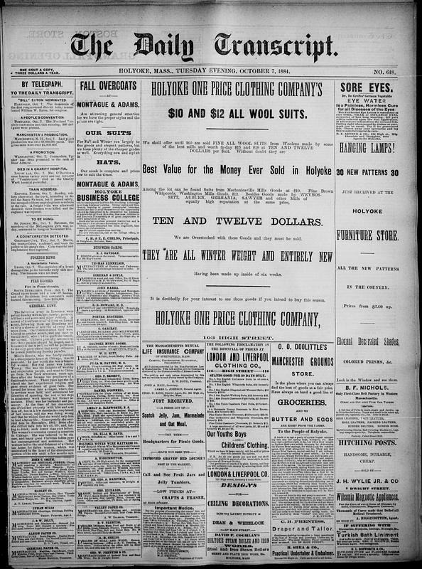 The Daily Transcript. October 07, 1884 - Digital Commonwealth