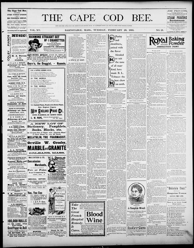 The Cape Cod Bee. February 26, 1895 - Digital Commonwealth