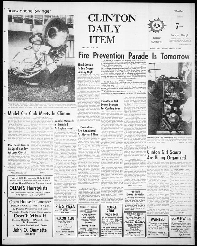Clinton Daily Item. October 02, 1965 - Digital Commonwealth