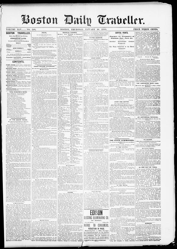Boston Daily Traveller. January 16, 1890 - Digital Commonwealth