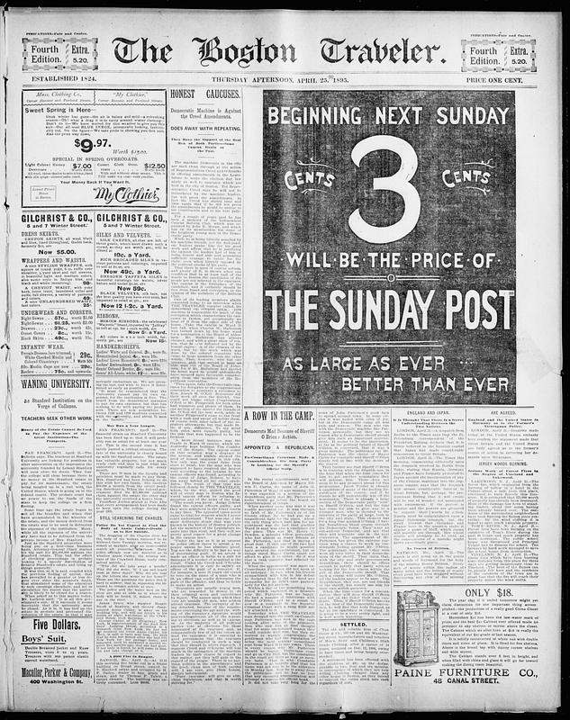 The Boston Traveler. April 25, 1895 - Digital Commonwealth