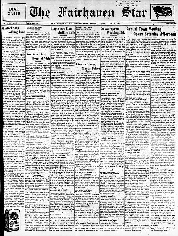 The Fairhaven Star. February 28, 1952 - Digital Commonwealth