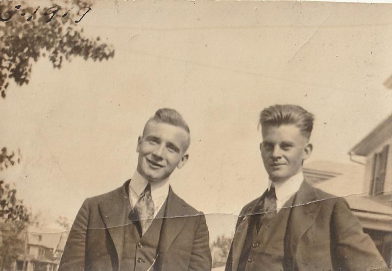 Albert T. Chase (l.) and Arthur S. Graham, probably in West Yarmouth ...