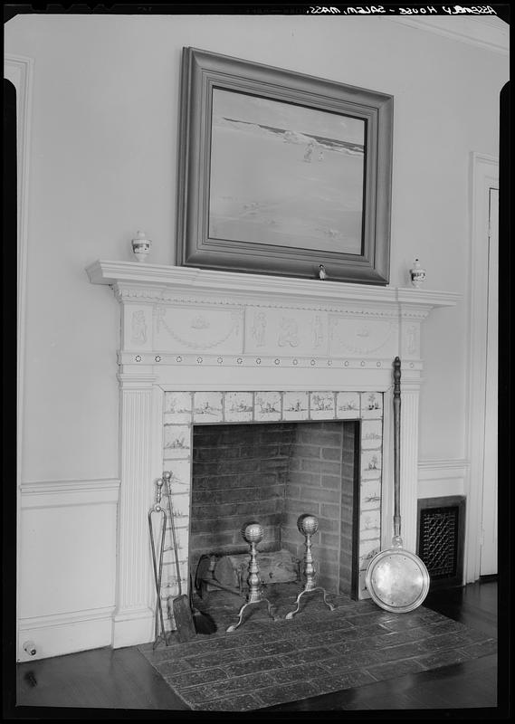 Assembly House, Federal Street, Salem: interior, fireplace - Digital ...