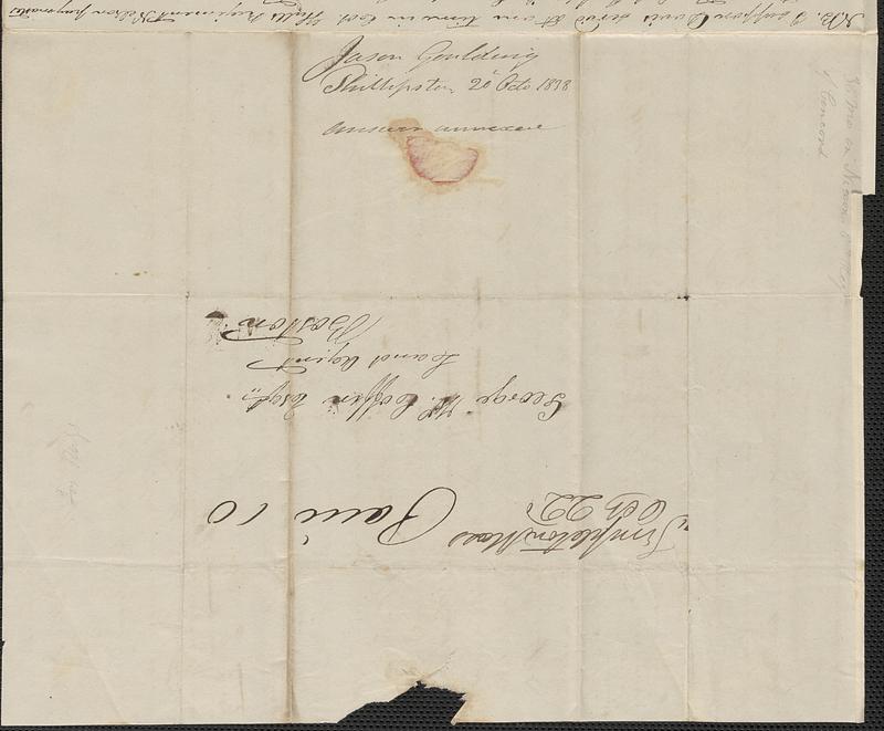 Jason Goulding to George Coffin, 20 October 1838 - Digital Commonwealth