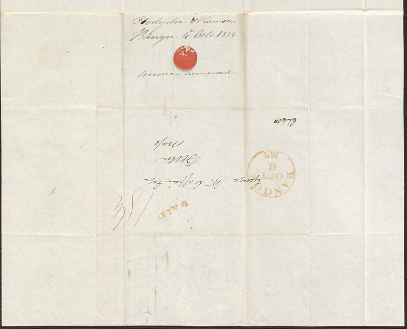 Hodgdon & Rawson to George Coffin, 4 October 1839 - Digital Commonwealth