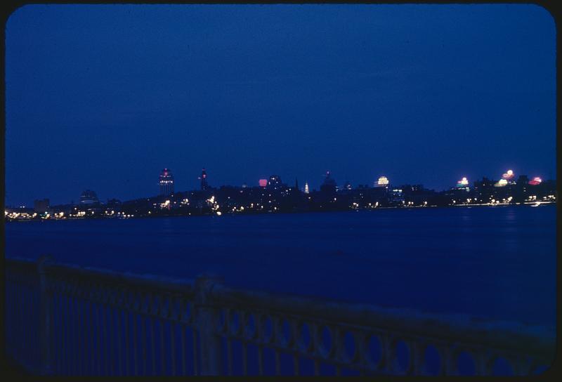 Night scene, Boston from Cambridge - Digital Commonwealth