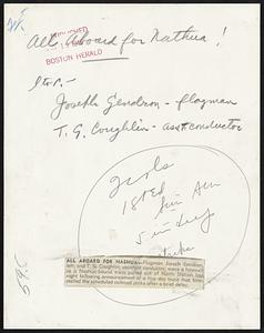 All Aboard for Nashua- Flagman Joseph Gendron, left, and T.G. Coughlin ...