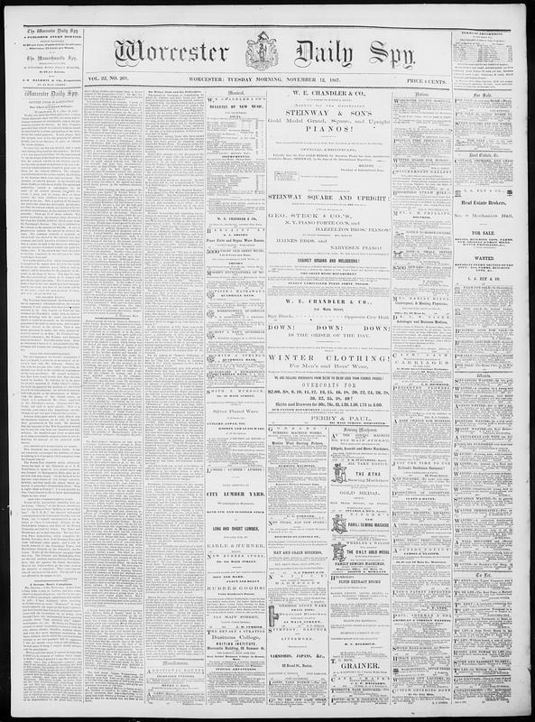 Worcester Daily Spy. November 12, 1867 - Digital Commonwealth