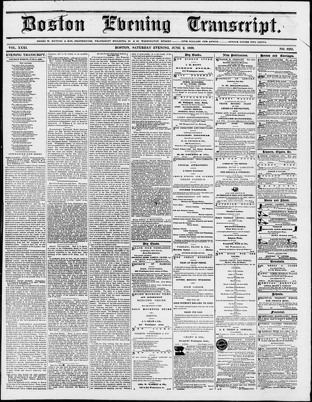 Boston Evening Transcript. June 02, 1860 - Digital Commonwealth