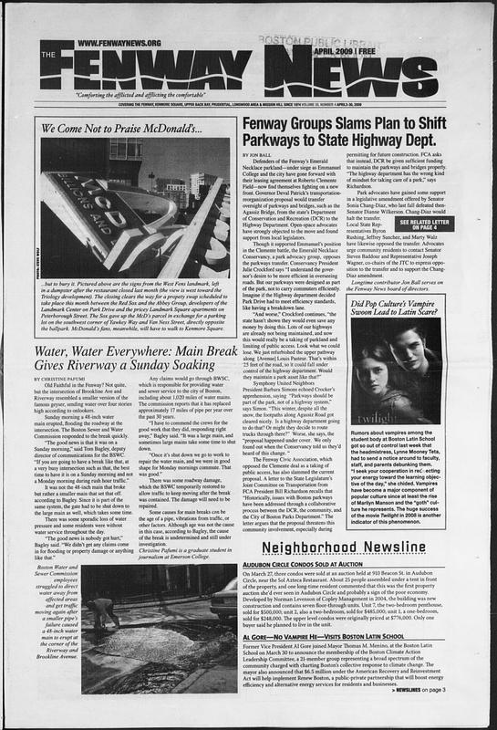 The Fenway News. April 03, 2009 - Digital Commonwealth