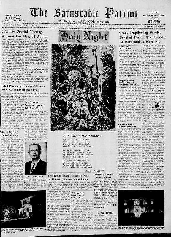Barnstable Patriot. December 24, 1964 - Digital Commonwealth