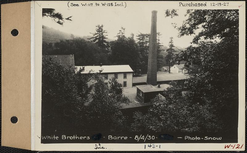 White Brothers Co., mill (rear view), Barre, Mass., Aug. 4, 1930 ...