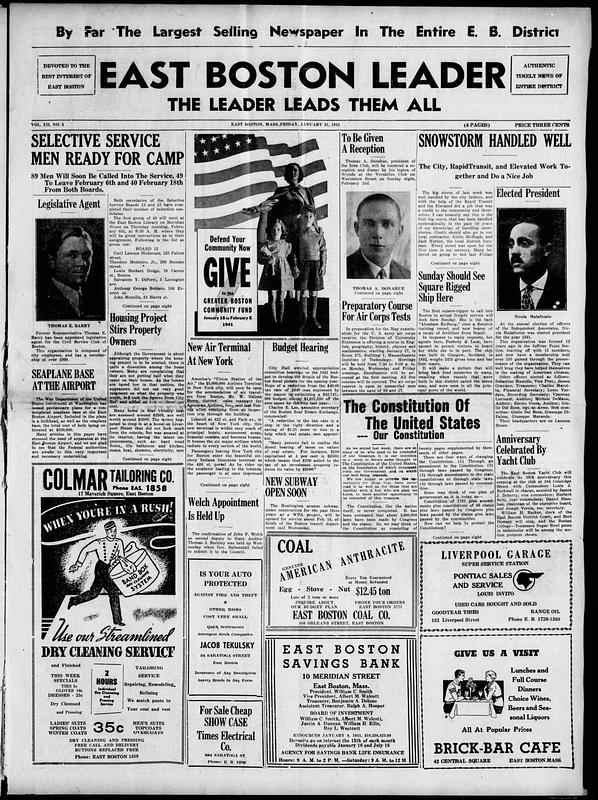 East Boston Leader. January 31, 1941 - Digital Commonwealth