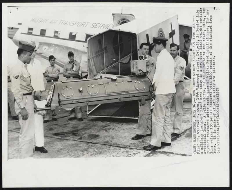 New Light Weight 'Lung' Put Into Use- First Lt. William H. Owen, 1544 ...