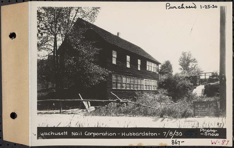 Wachusett Nail Corp., factory, Hubbardston, Mass., Jul. 8, 1930 ...