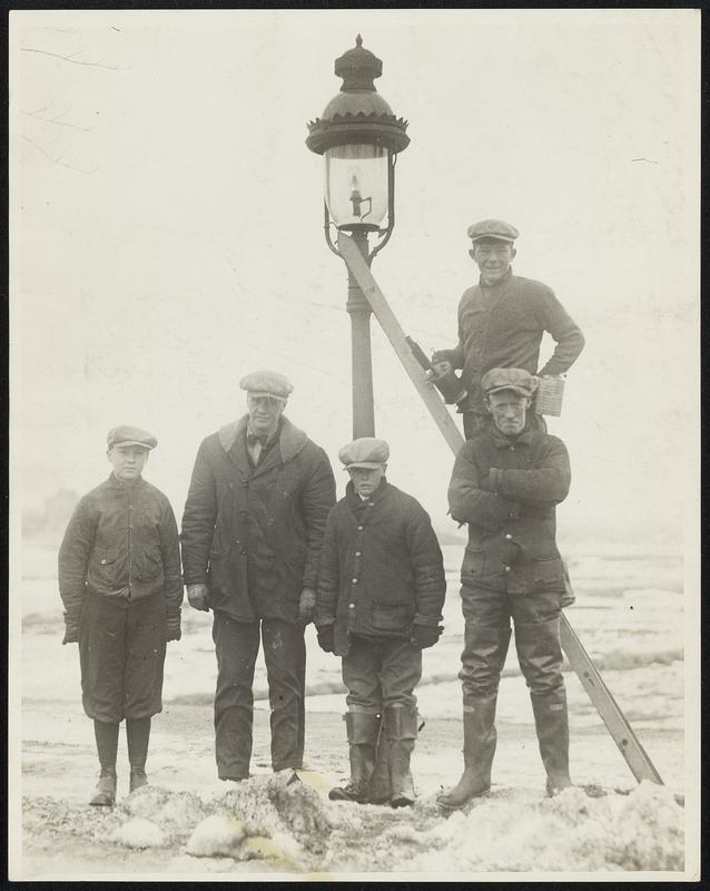Lamp-lighters The Fellsway Medford lamplighting squad, l to r, George ...