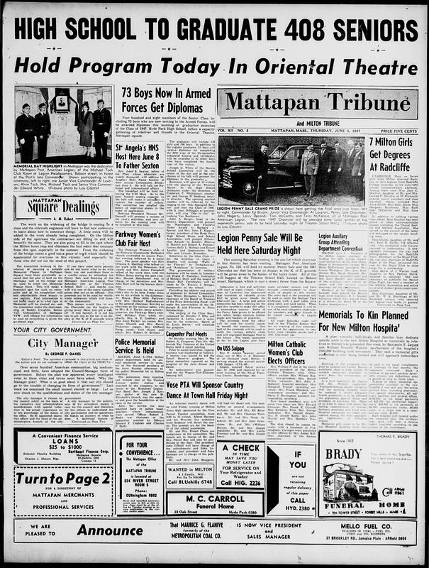 Mattapan Tribune. June 05, 1947 - Digital Commonwealth
