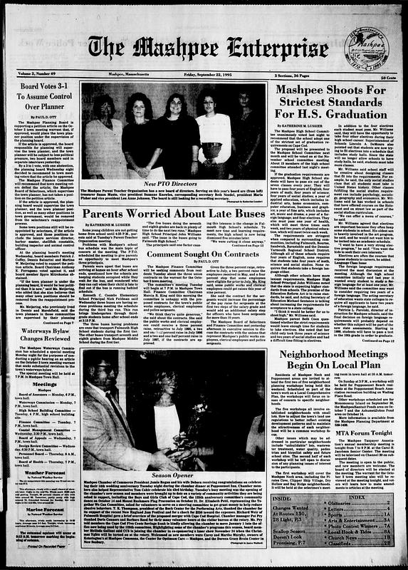 The Mashpee Enterprise. September 22, 1995 - Digital Commonwealth