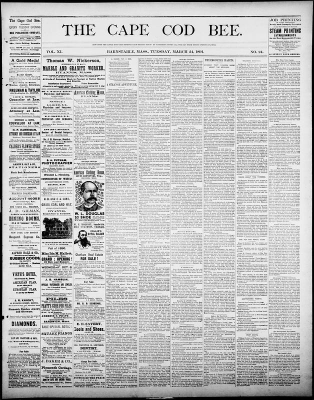 The Cape Cod Bee. March 24, 1891 - Digital Commonwealth